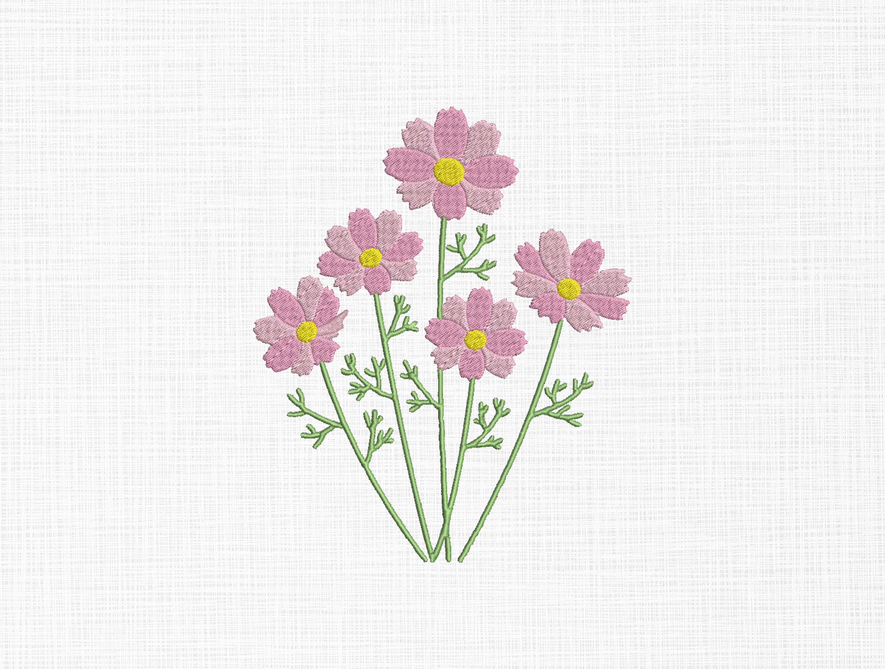 Pink Flower Embroidery Design Pink Embroidery Design Flowers Embroidery ...