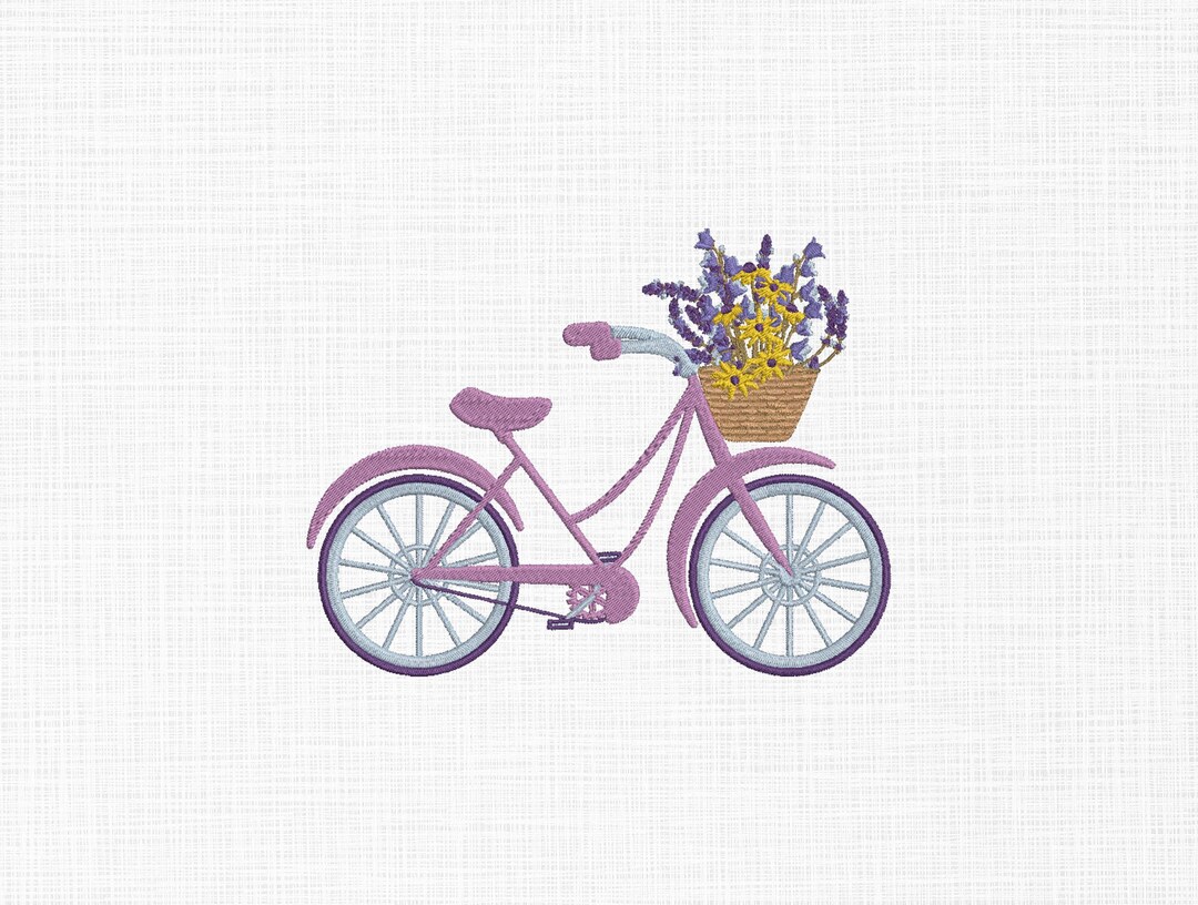Bike Embroidery Designs, Bike Machine Embroidery Pattern, Floral ...
