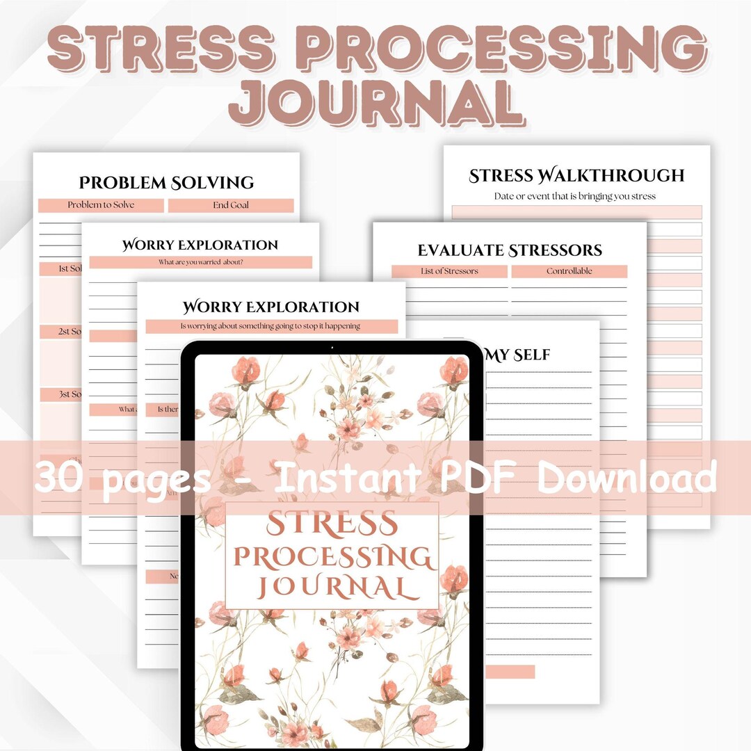 Stress Processing Journal | Stress Relief Journal | Wellness | Mental ...