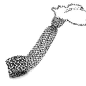 Handmade Heavy Metal Woven Tie, Trendy Metal Necktie Accessory, Gothic ...