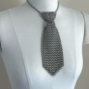 Handmade Heavy Metal Woven Tie, Trendy Metal Necktie Accessory, Gothic ...