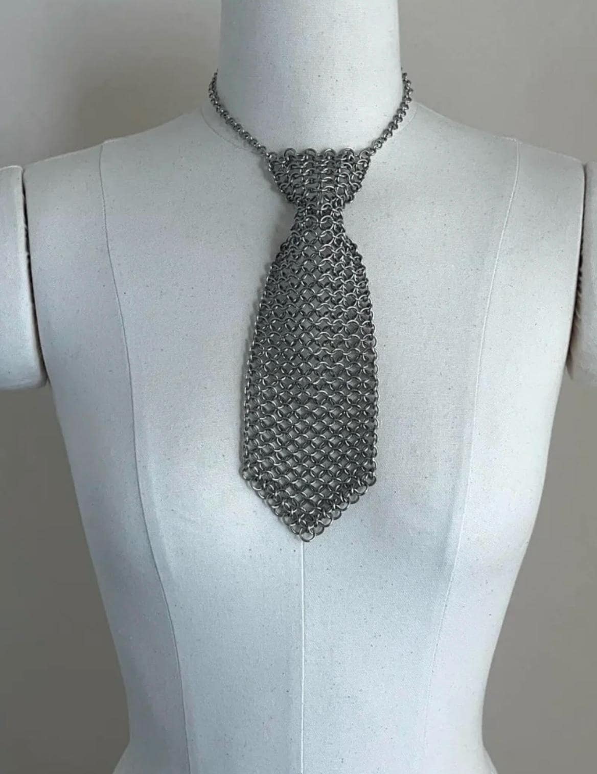 Handmade Heavy Metal Woven Tie, Trendy Metal Necktie Accessory, Gothic ...