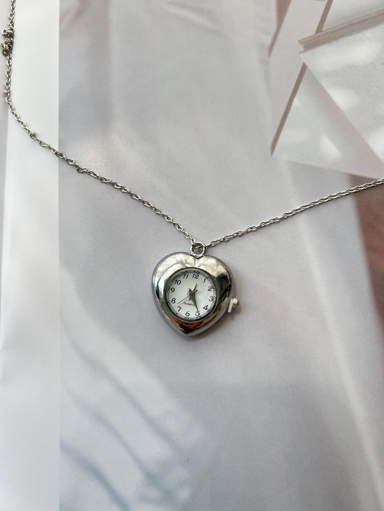 Vintage Elegant Gold Heart Watch Necklace, Gold Clock Jewelry, Y2K ...