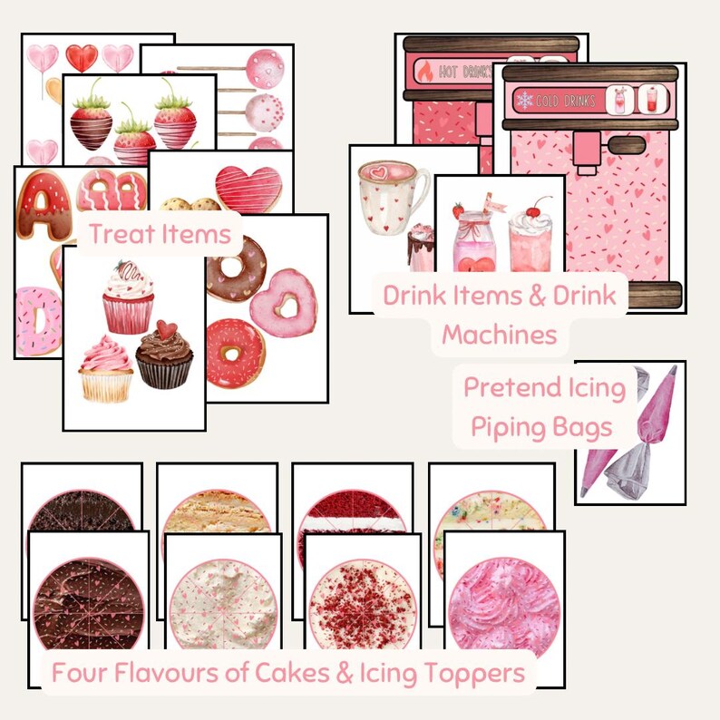 Sweet Cafe | Valentines Bakery | Pretend Play Printables | Preschool ...