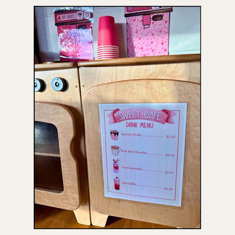 Sweet Cafe | Valentines Bakery | Pretend Play Printables | Preschool ...