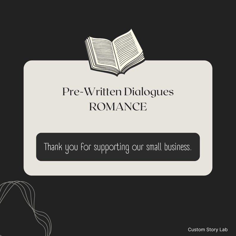 Pre-written Romance Dialogue, Romantic Story Ideas, Storytelling Tools ...