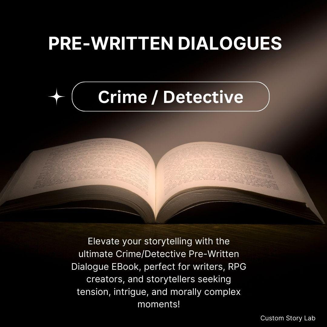 Pre-written Crime / Detective Dialogue, Story Ideas, Storytelling Tools ...