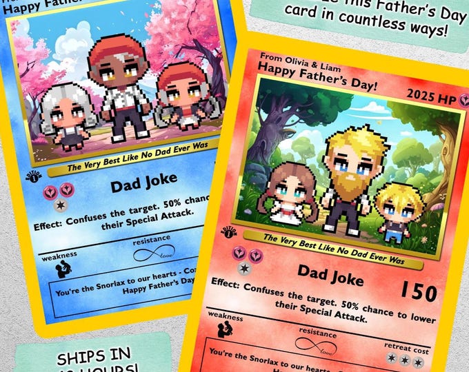 Father's Day Pokemon Card, Custom Pokemon Card, Gift for Dad, Father's ...