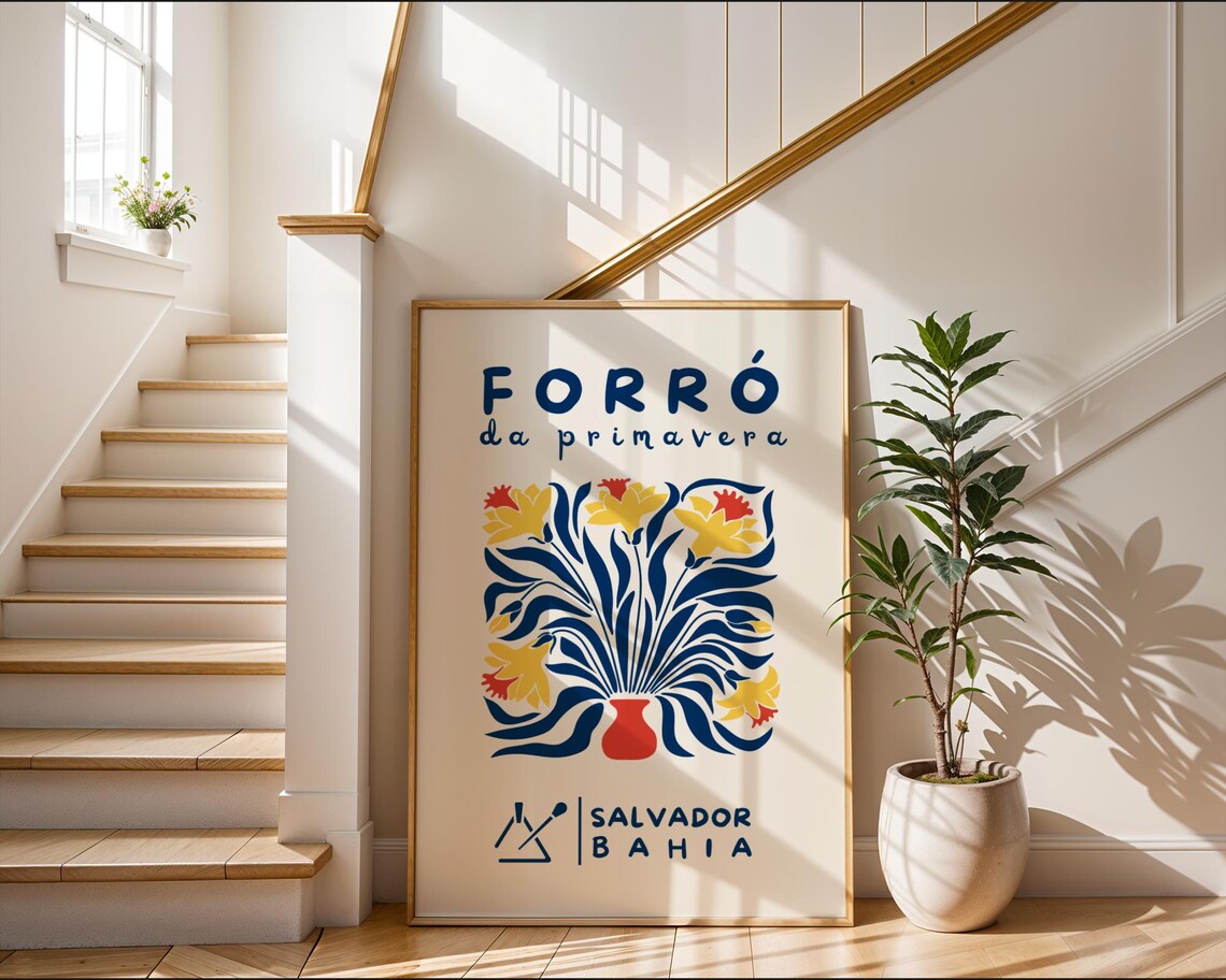 Brasilian Poster With Colorful Flowers | Forró Music Wall Art | Brazil ...
