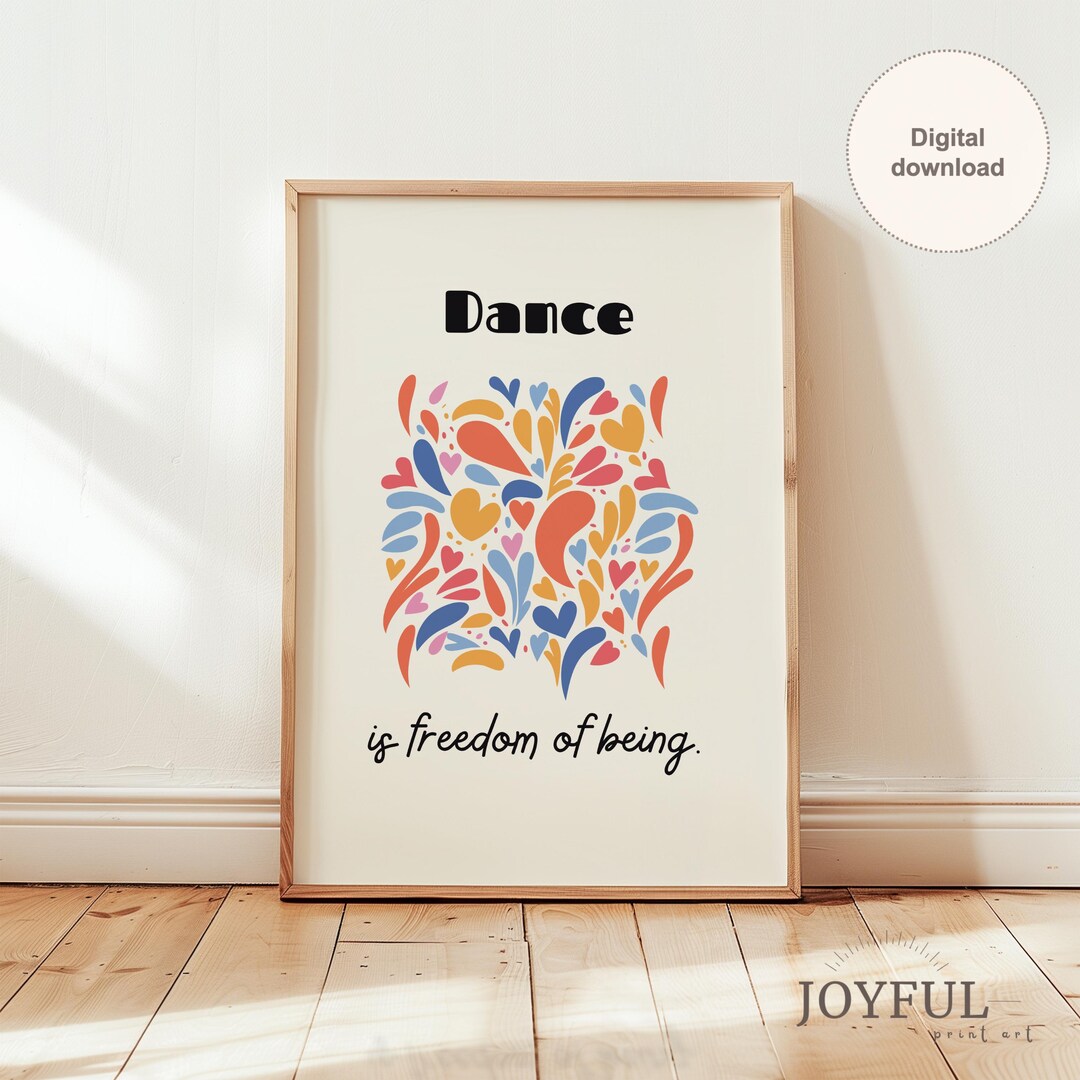 Dance Wall Art, Aesthetic Digital Print for Dancers, Colorful Abstract ...