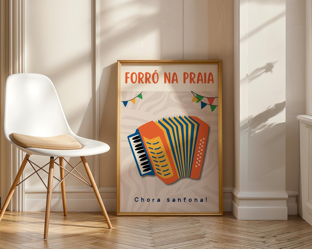Brasilian Poster Colorful | Forró Music Wall Art | Accordion ...