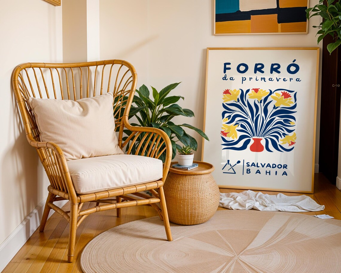 Brasilian Poster With Colorful Flowers | Forró Music Wall Art | Brazil ...