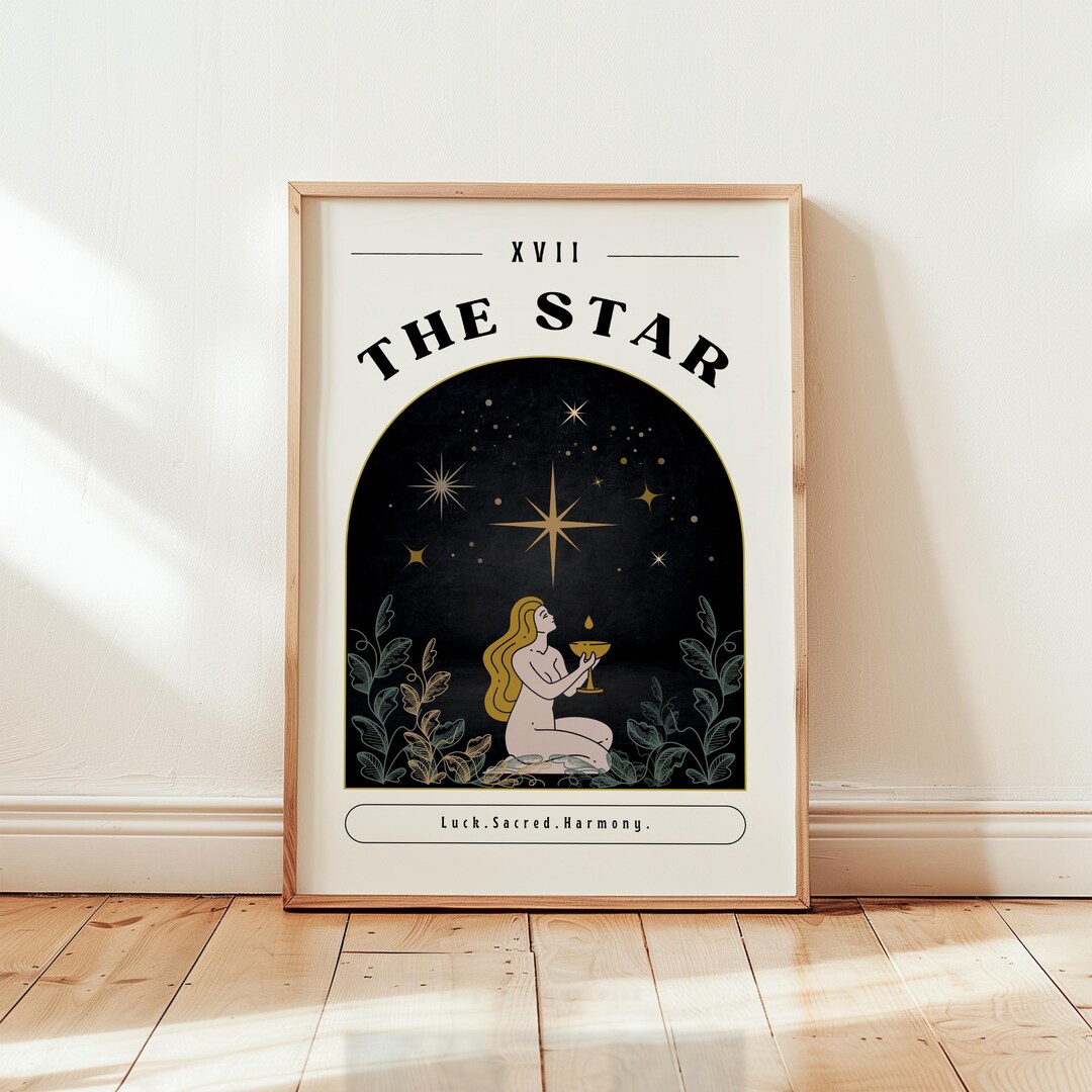 Spiritual Star Tarot Card Poster | Esoteric Star Wall Art | Mystical ...
