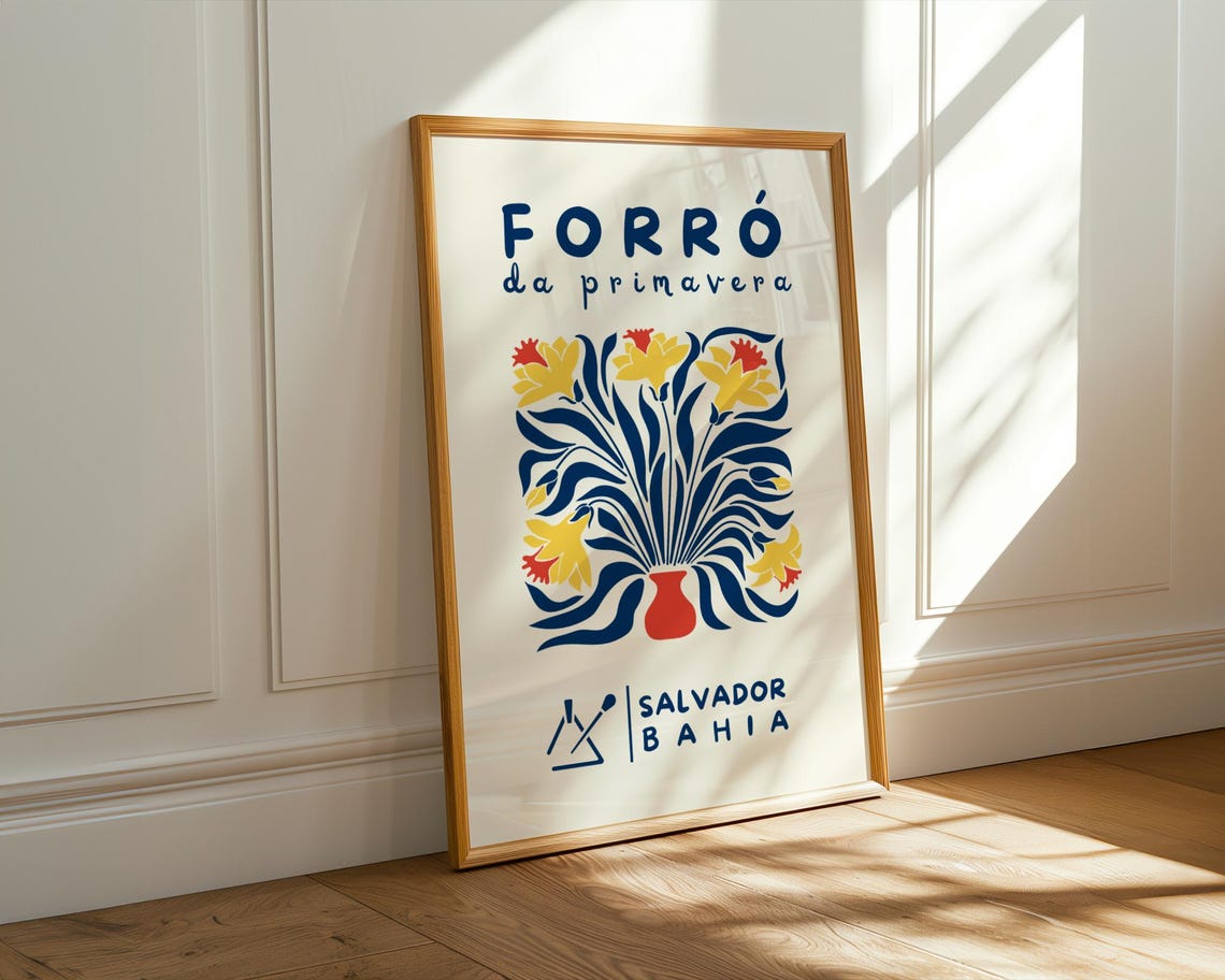 Brasilian Poster With Colorful Flowers | Forró Music Wall Art | Brazil ...