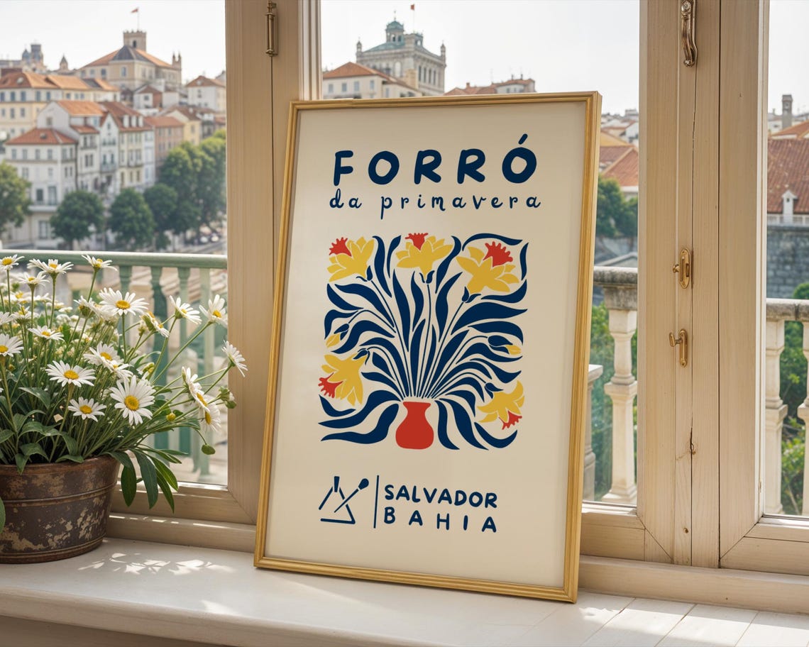 Brasilian Poster With Colorful Flowers | Forró Music Wall Art | Brazil ...
