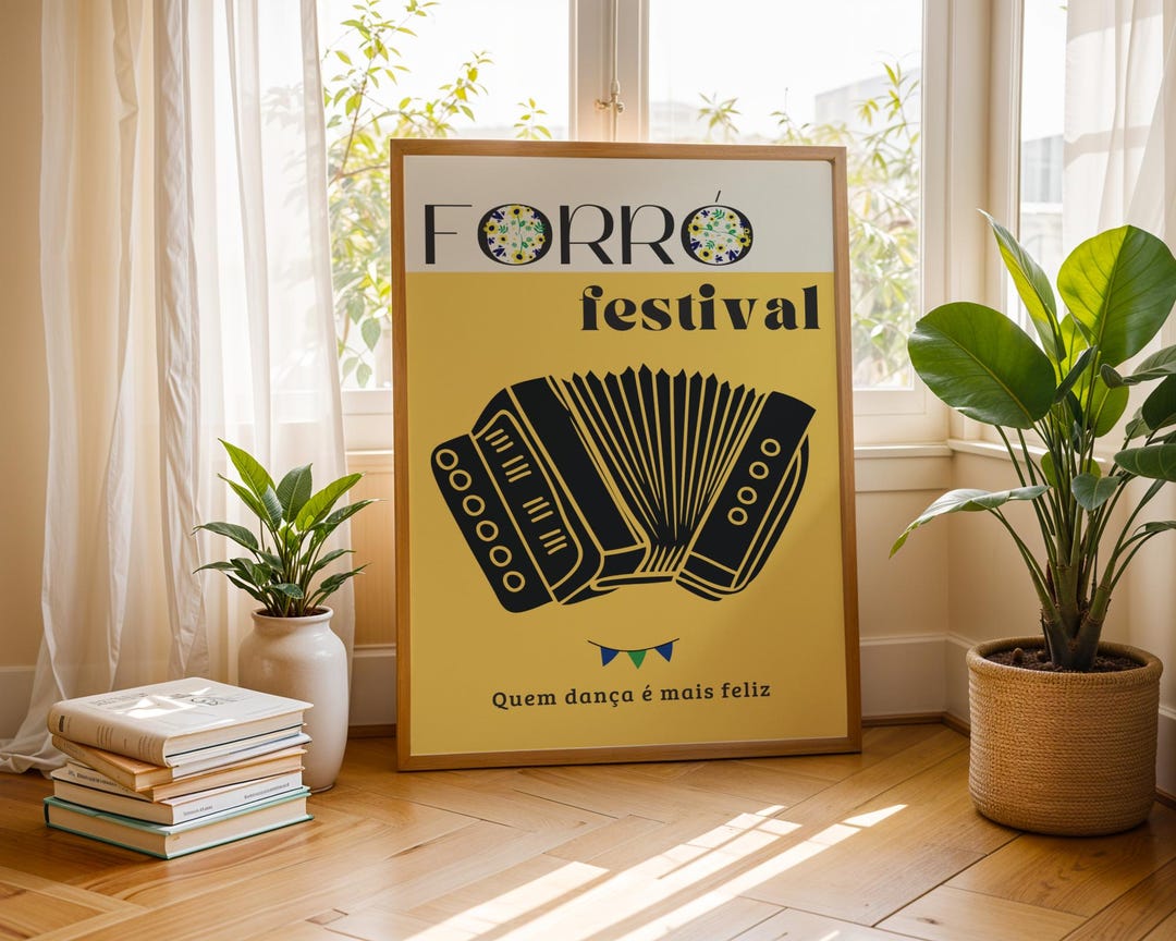 Forró Festival Poster | Brazilian Music Wall Art | Accordion ...