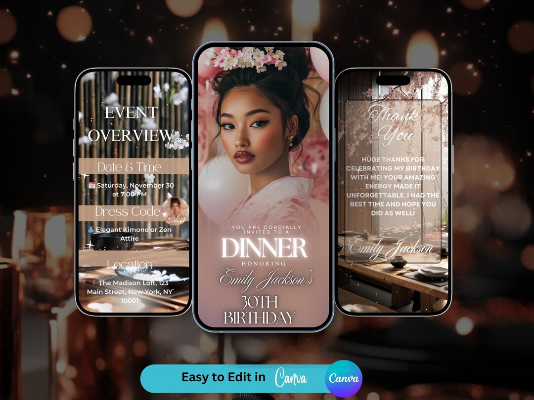 Editable Animated Birthday Party Invitation Template, Digital Save the ...