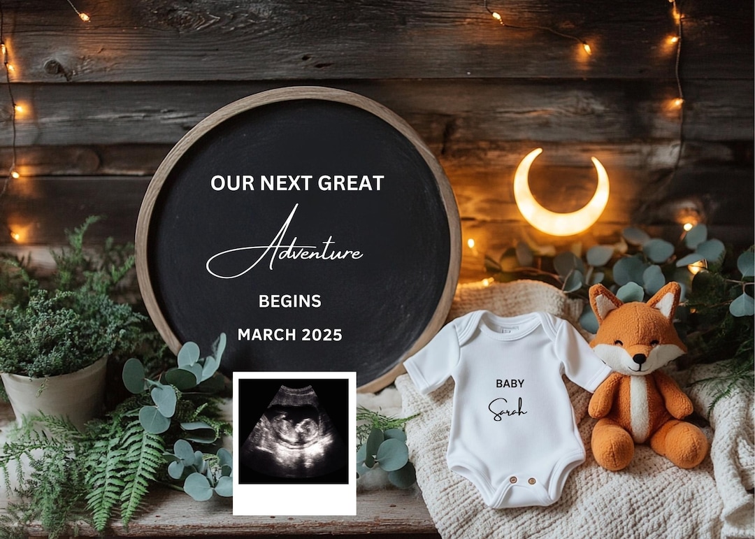 Baby Announcement Digital Download, Our Next Great Adventure Begins ...