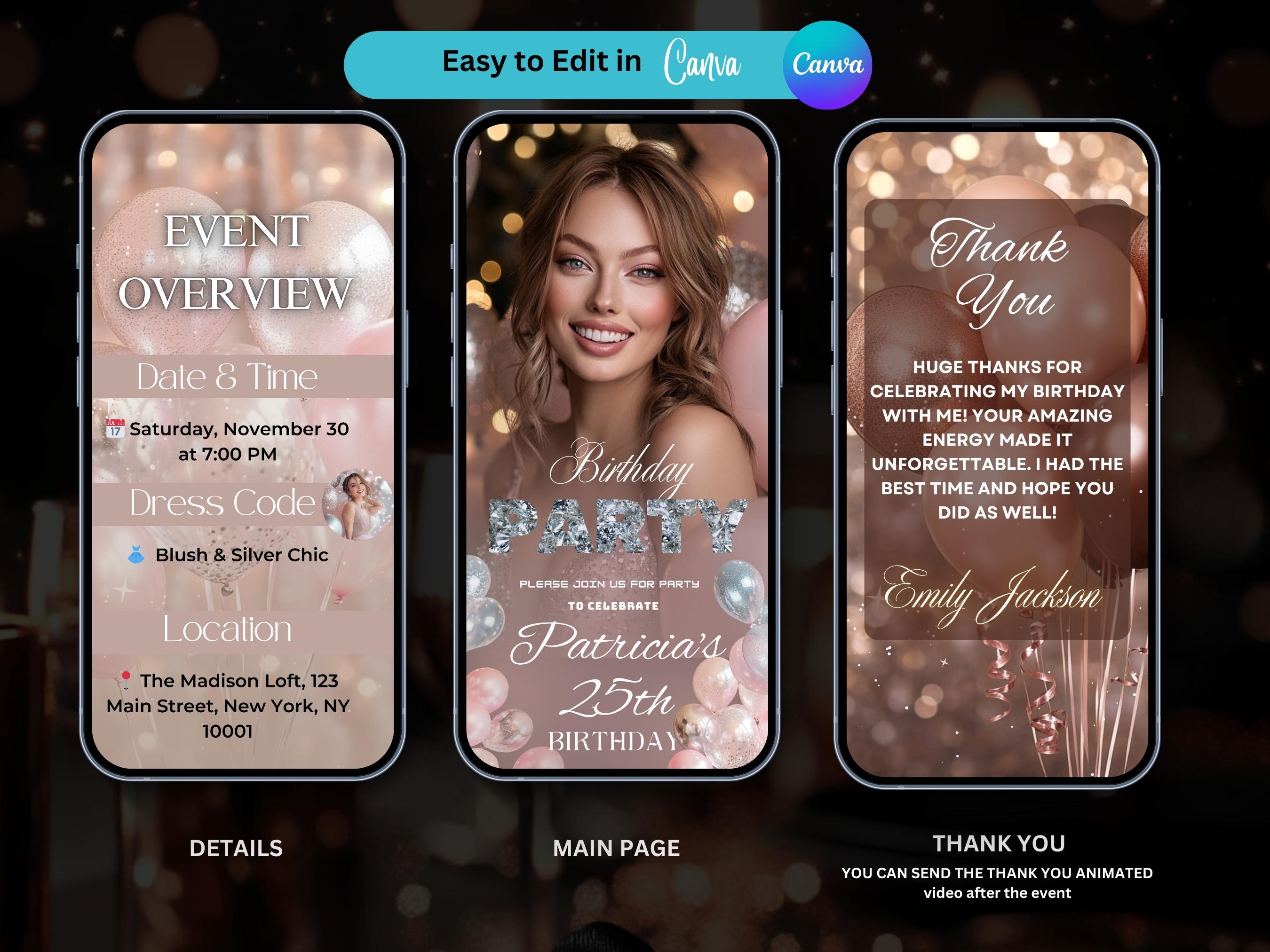 Birthday Animated Invitation Template, Event Overview Invitation, Thank ...