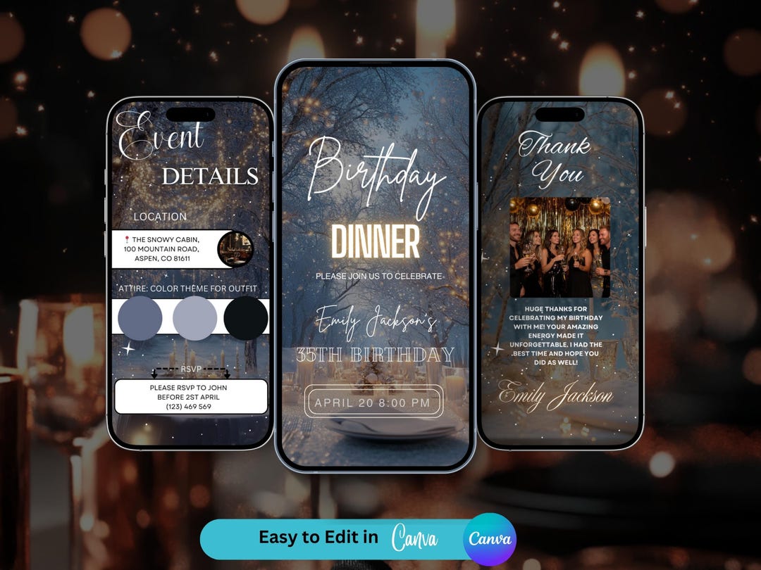 Editable Animated Event Template Instant Access Birthday Dinner ...