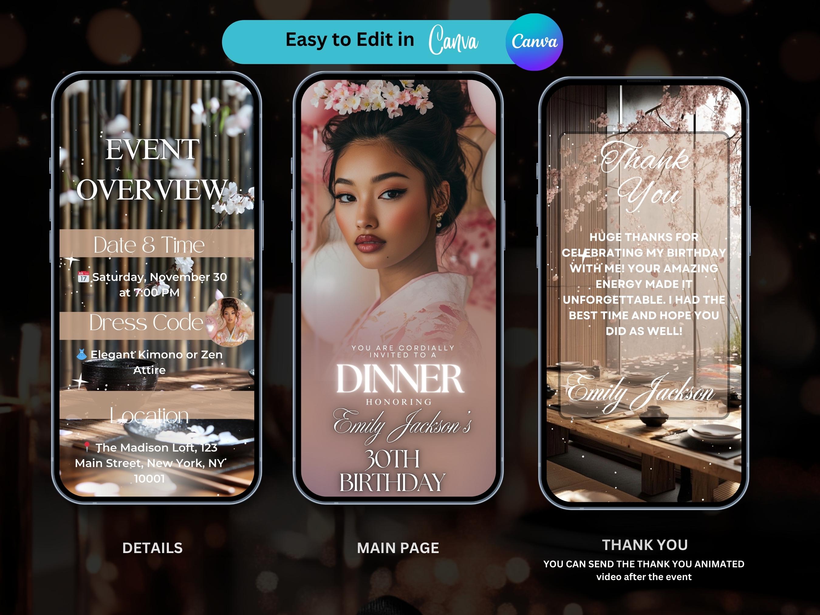Editable Animated Birthday Party Invitation Template, Digital Save the ...