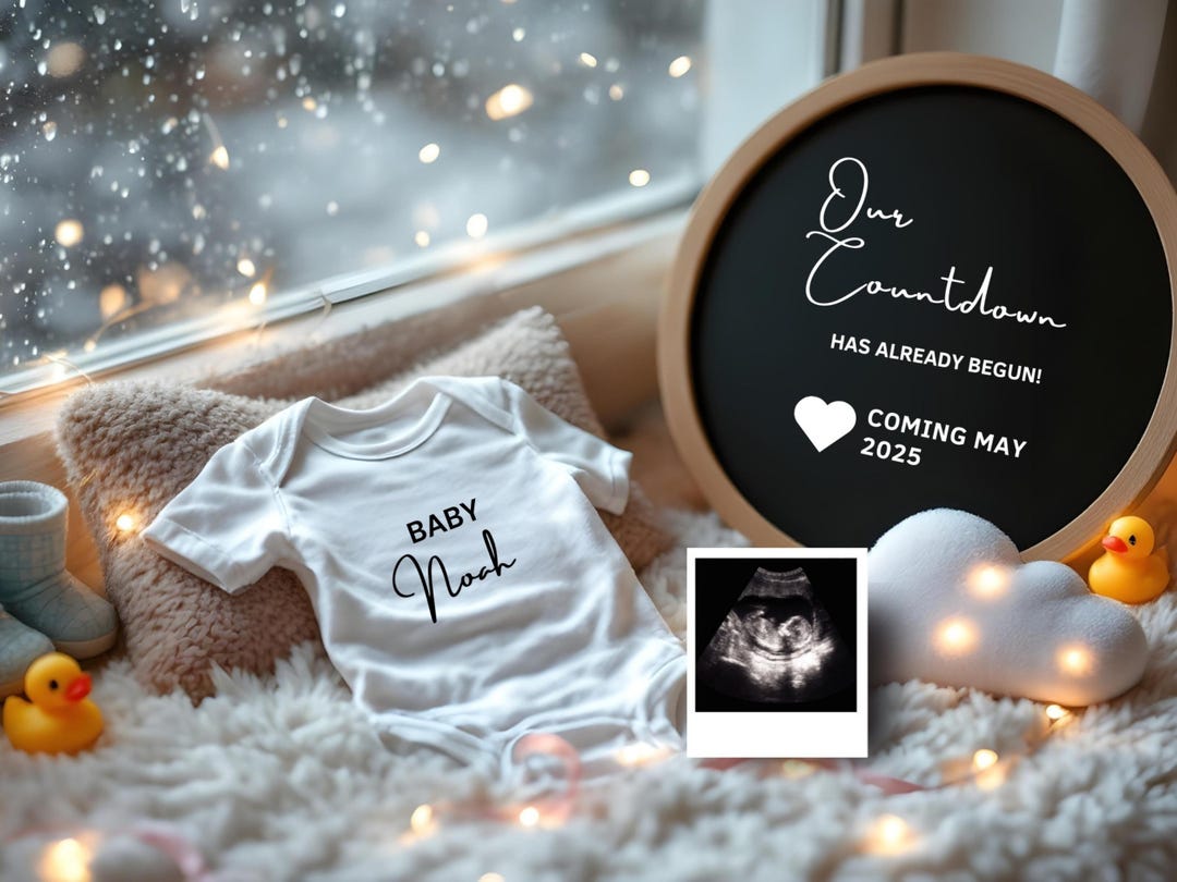 Baby Announcement Digital Sign, Personalized Baby Countdown Board ...