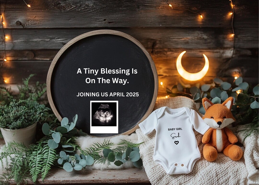 Baby Announcement Digital Download, Newborn Baby Arrival, Baby Shower ...