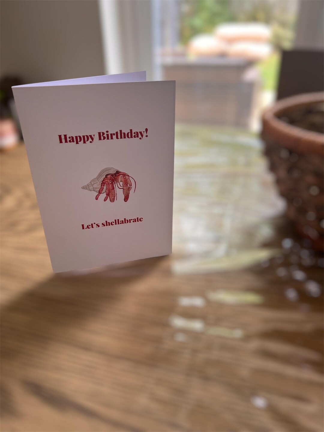 Watercolor Hermit Crab Birthday Card: 'let's Shellabrate' - Etsy