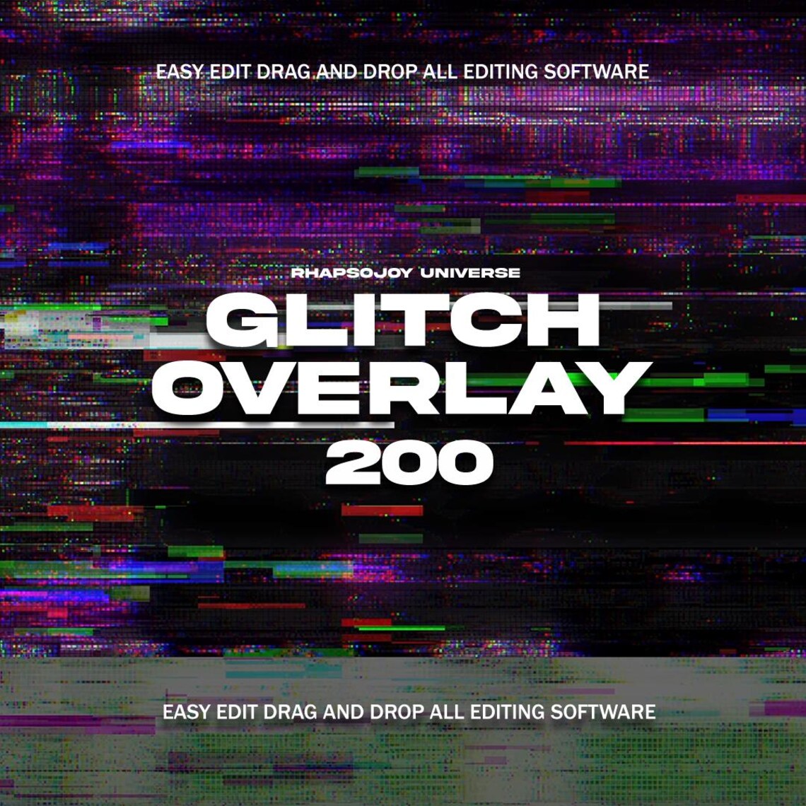 200 VHS Glitch Overlays: Lo-fi Static Effects Pack (instant Download ...