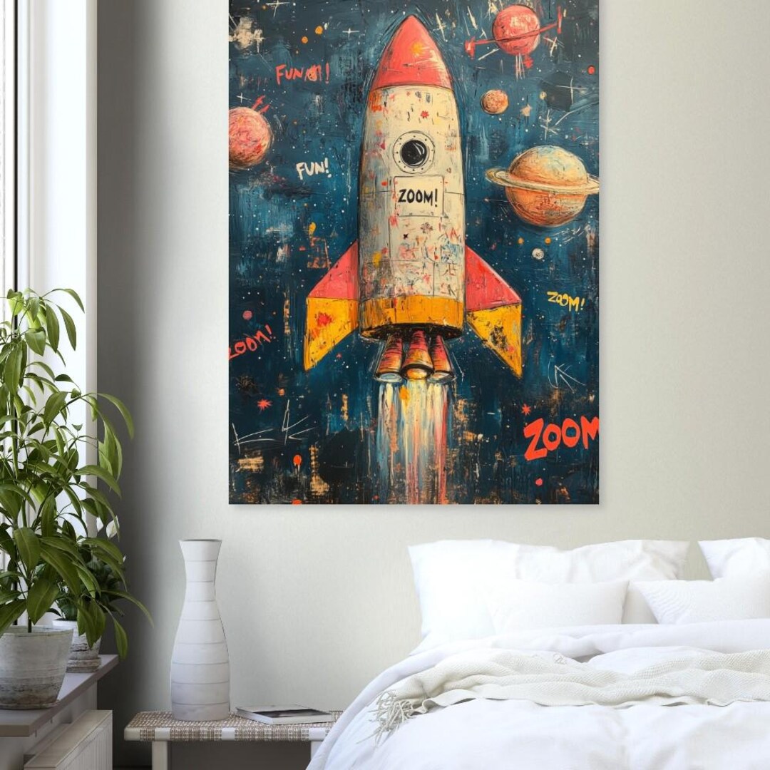 Rocket Poster for Kids' Room - Colorful Rocket Decor - Perfect Gift for ...
