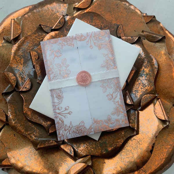 Rose Gold Invitation - Etsy