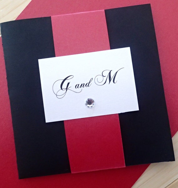 Elegant Square Pocket Fold Invitation | Etsy