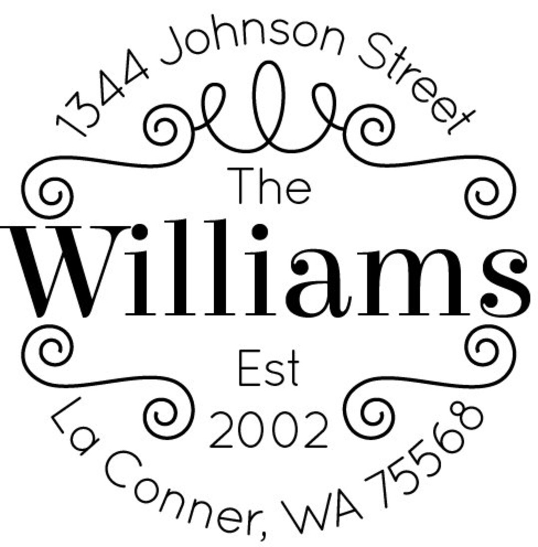 Custom Return Address Stamp, Round Return Address Stamp, Self Inking ...