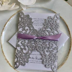 Lavender Wedding Invitation Set/suite, Lilac, White Wedding Invitation ...