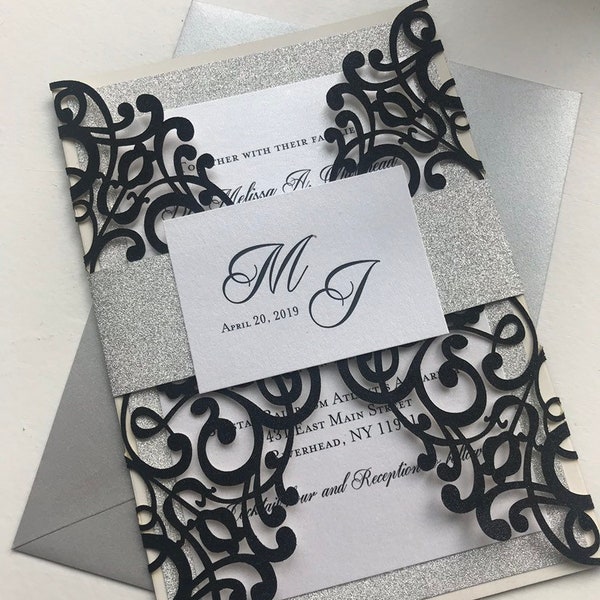 Glitter Invitation - Etsy