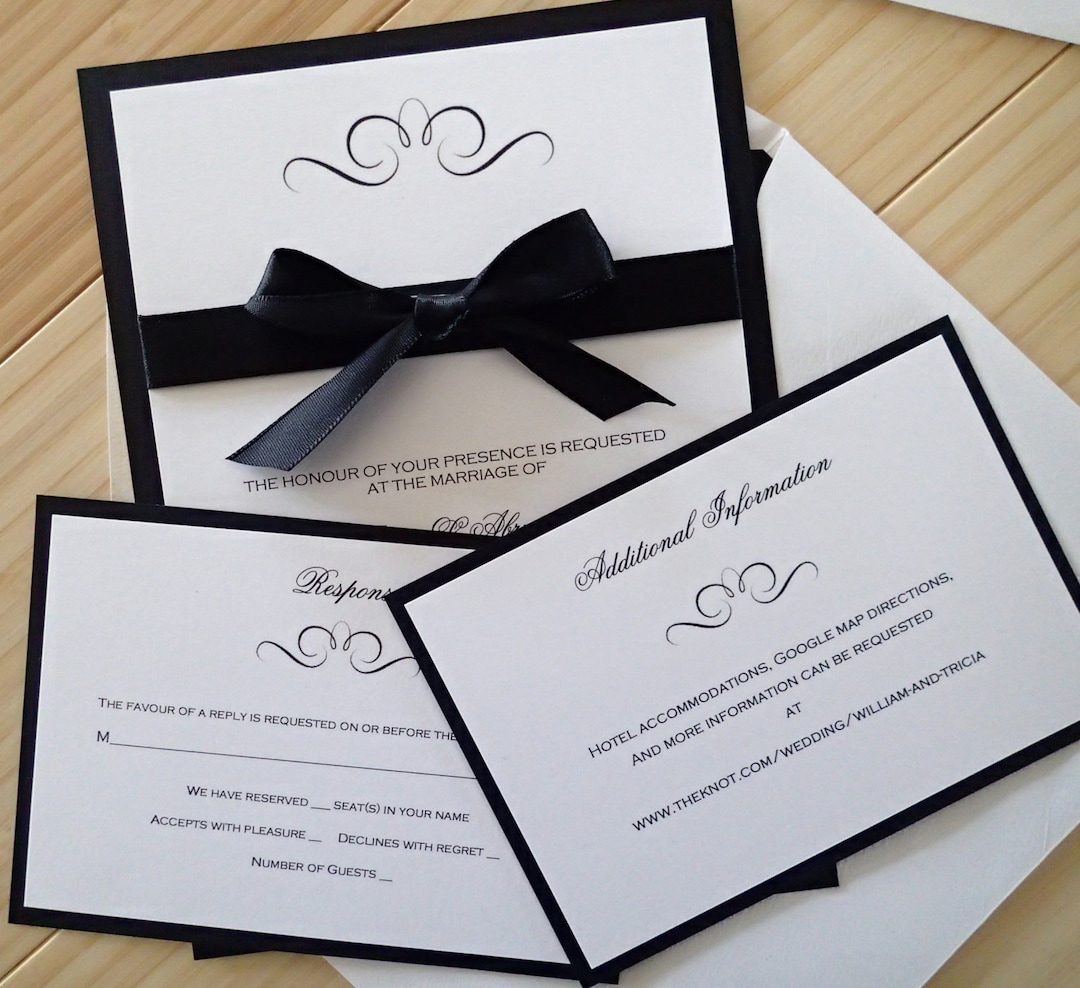 Complete Elegance Ribbon and Bow Invitation Set, Wedding Invitations ...