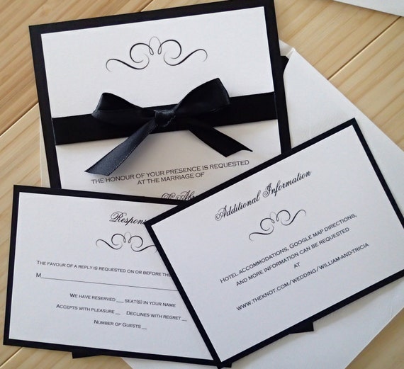 Invitaciones Formales En Blanco Y Negro