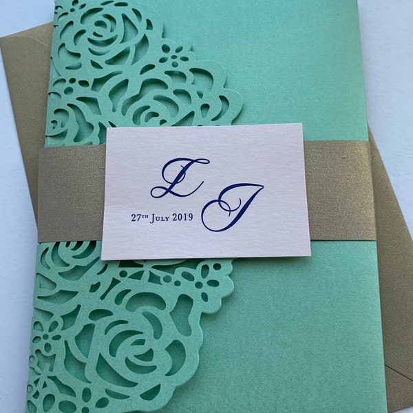 Mint Invitation - Etsy