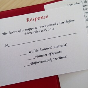 Red Pocket Fold Invitation, Red Wedding Invitation, Red Birthday Party ...