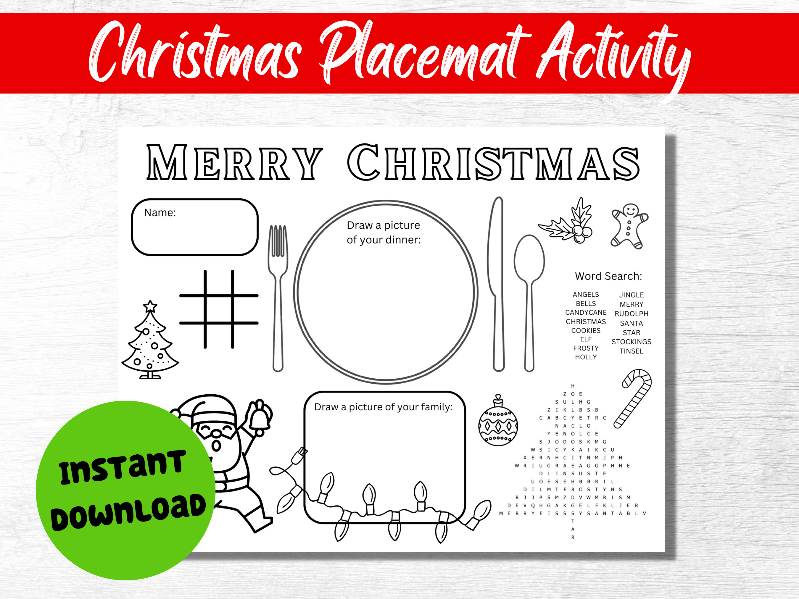 Printable Placemat Activity Page Bundle / Thanksgiving Placemat ...