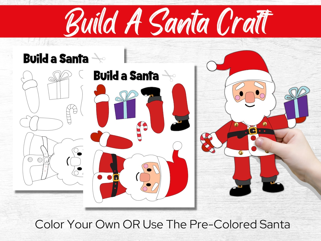 Build A Santa Printable Craft / Christmas Craft Activity / Santa ...