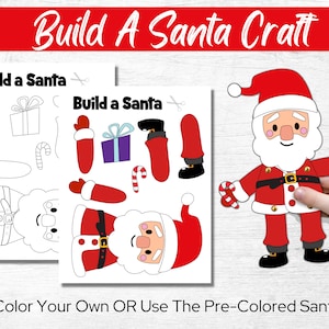 Build A Santa Printable Craft / Christmas Craft Activity / Santa ...