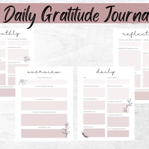 Daily Gratitude Journal Printable, Mindfulness Journal, Premade Bullet ...