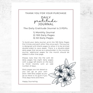 Daily Gratitude Journal Printable, Mindfulness Journal, Premade Bullet ...