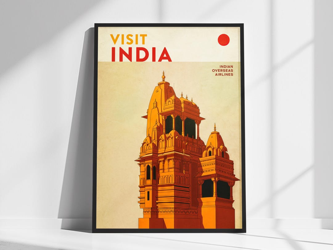 Vintage India Travel Poster | Art Print | India Wall Art | Fine Art ...