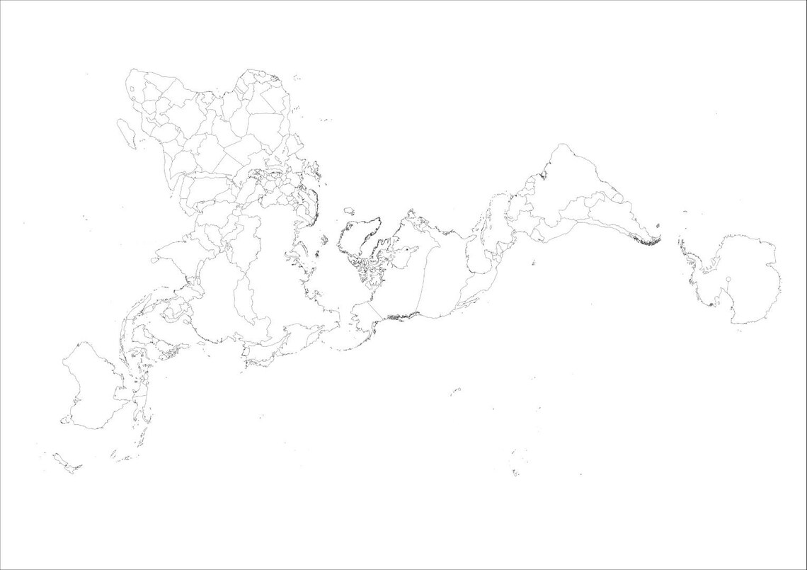 World Map With Countries, Printable Map of the World, Wall Art, Blind ...