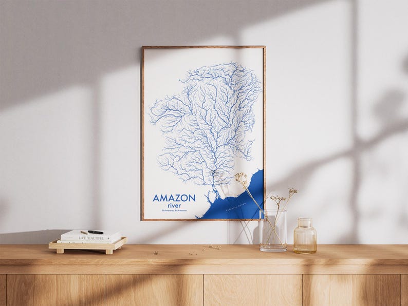 Custom River Map, River Map, Custom Map Poster, Personalized Map, Wall ...