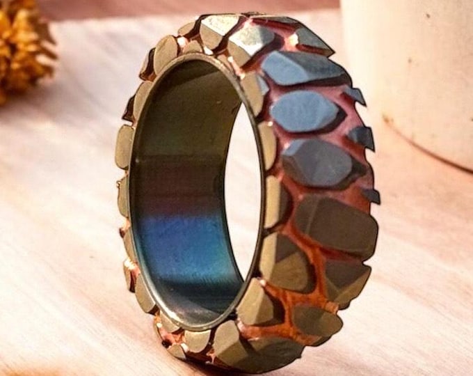 RARE* Deep Etch Tilted Superconductor Ring/ Mens Wedding Ring ...