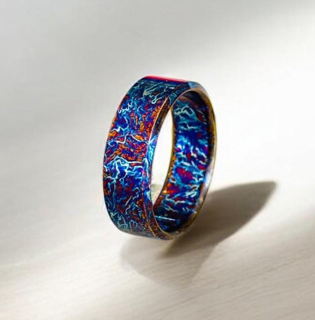 Custom Unique Titanium Ring Colorful Random Titanium Ring for Men ...