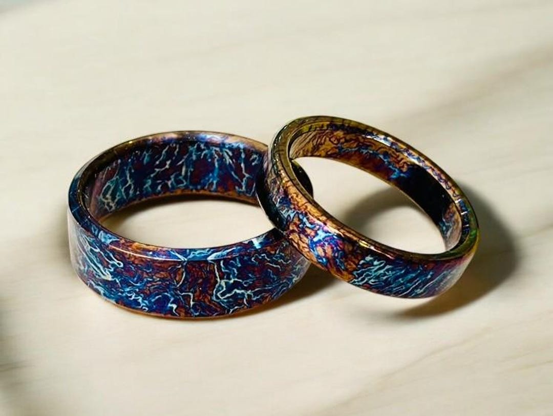 Unique Titanium Couple Ring Colorful Random Titanium Ring for Men ...